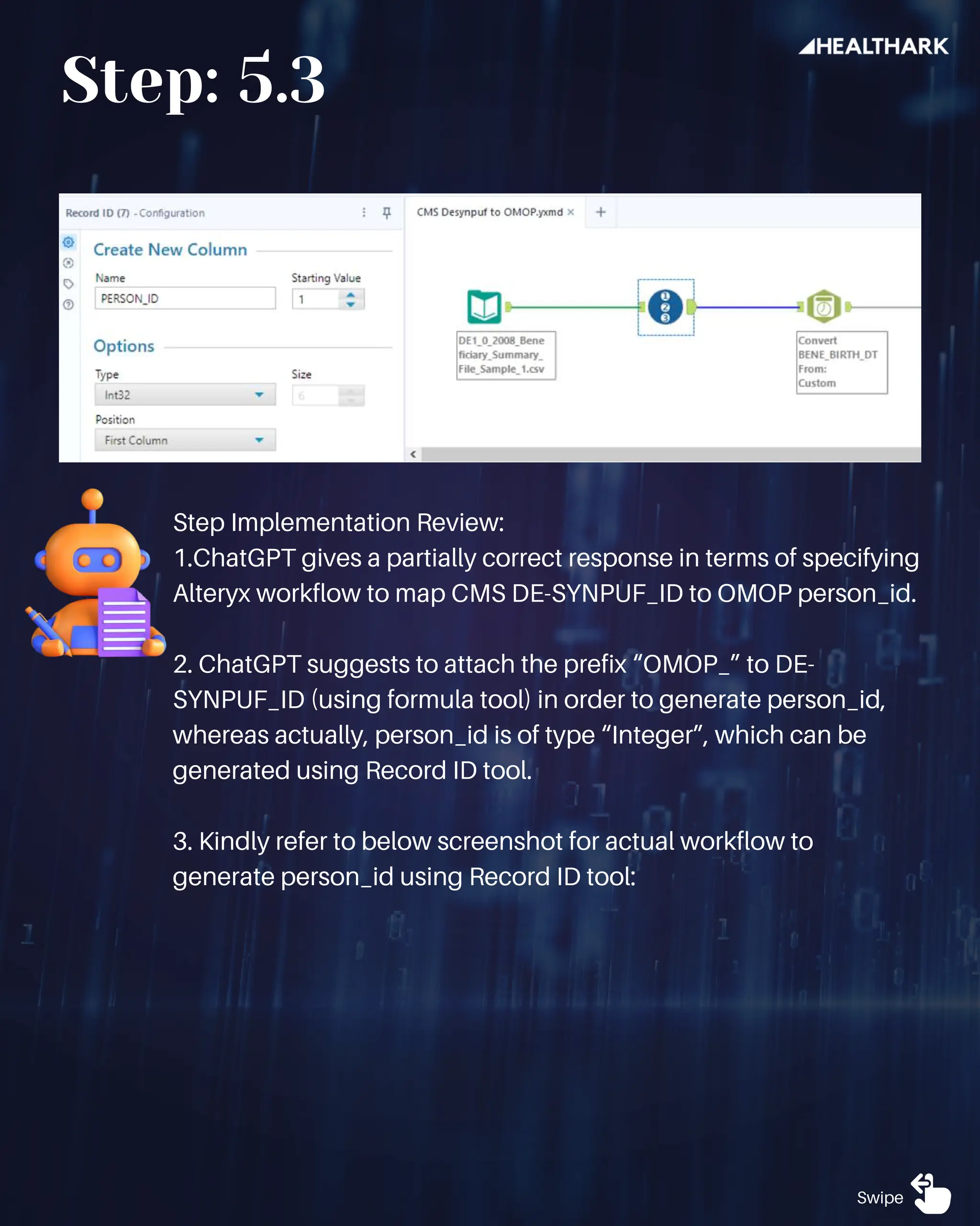 Alteryx-based CMS DE-SynPUF to OMOP data conversion using ChatGPT | PDF