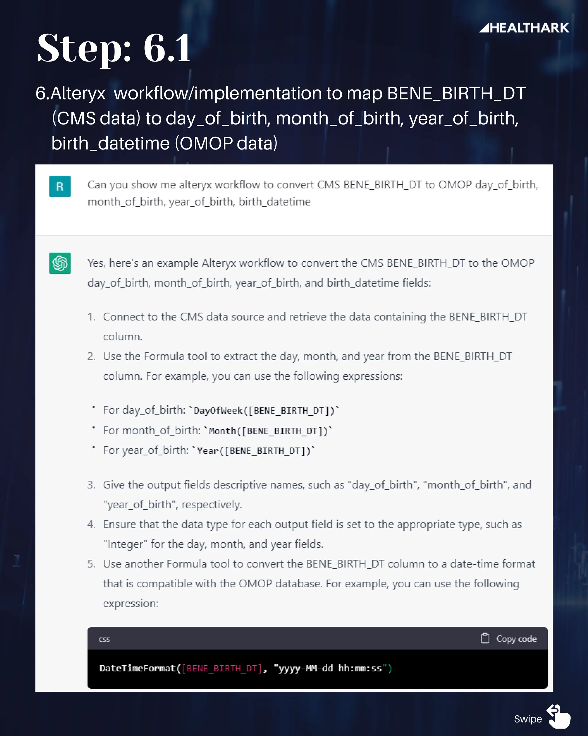 Alteryx-based CMS DE-SynPUF to OMOP data conversion using ChatGPT | PDF