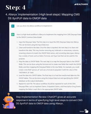 Alteryx-based CMS DE-SynPUF to OMOP data conversion using ChatGPT | PDF