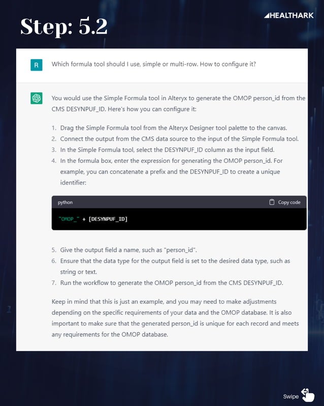Alteryx-based CMS DE-SynPUF to OMOP data conversion using ChatGPT | PDF