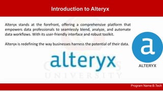 Alteryx -a data analytics automation tool | PPTX