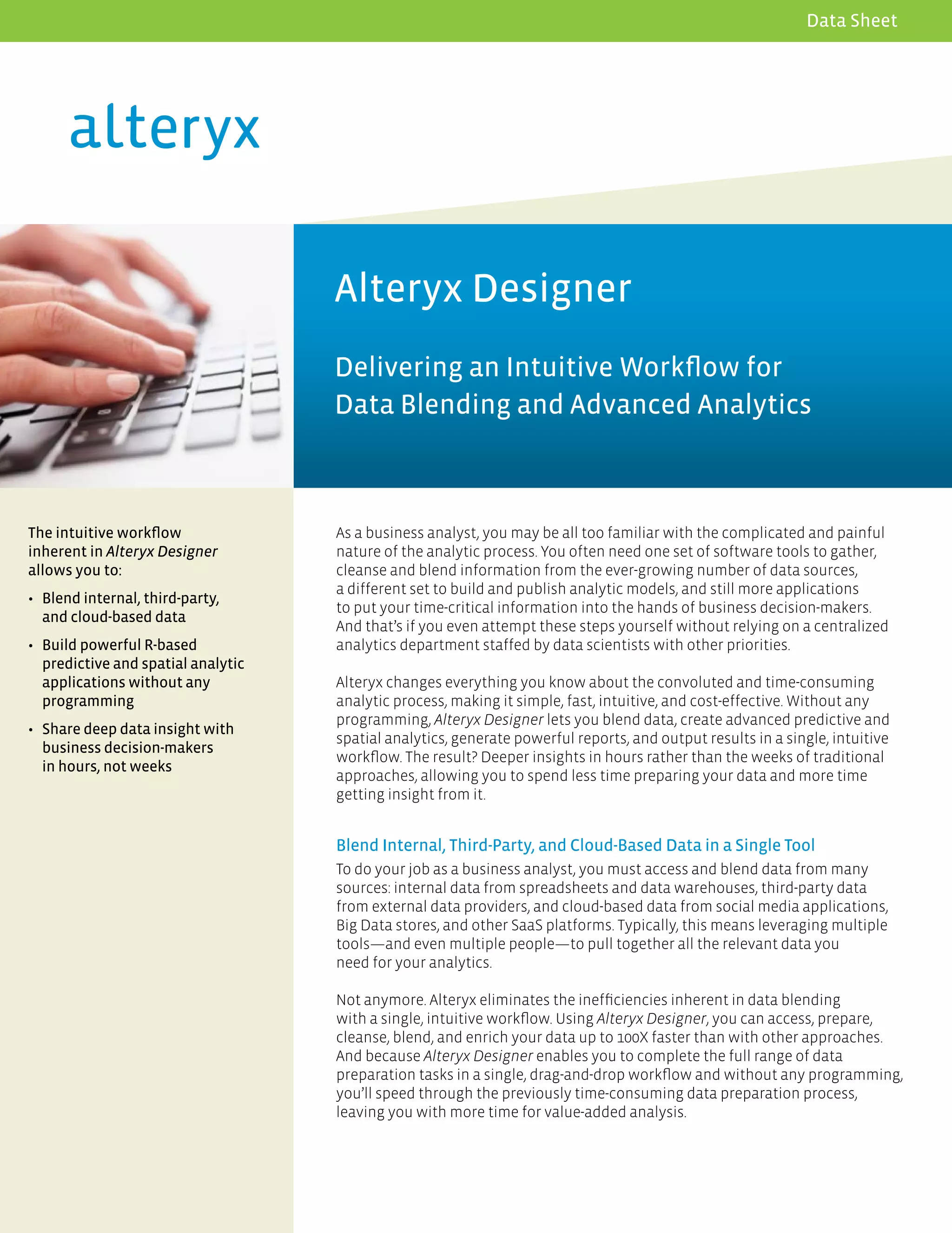 Alteryx Desktop Designer Overview | PDF