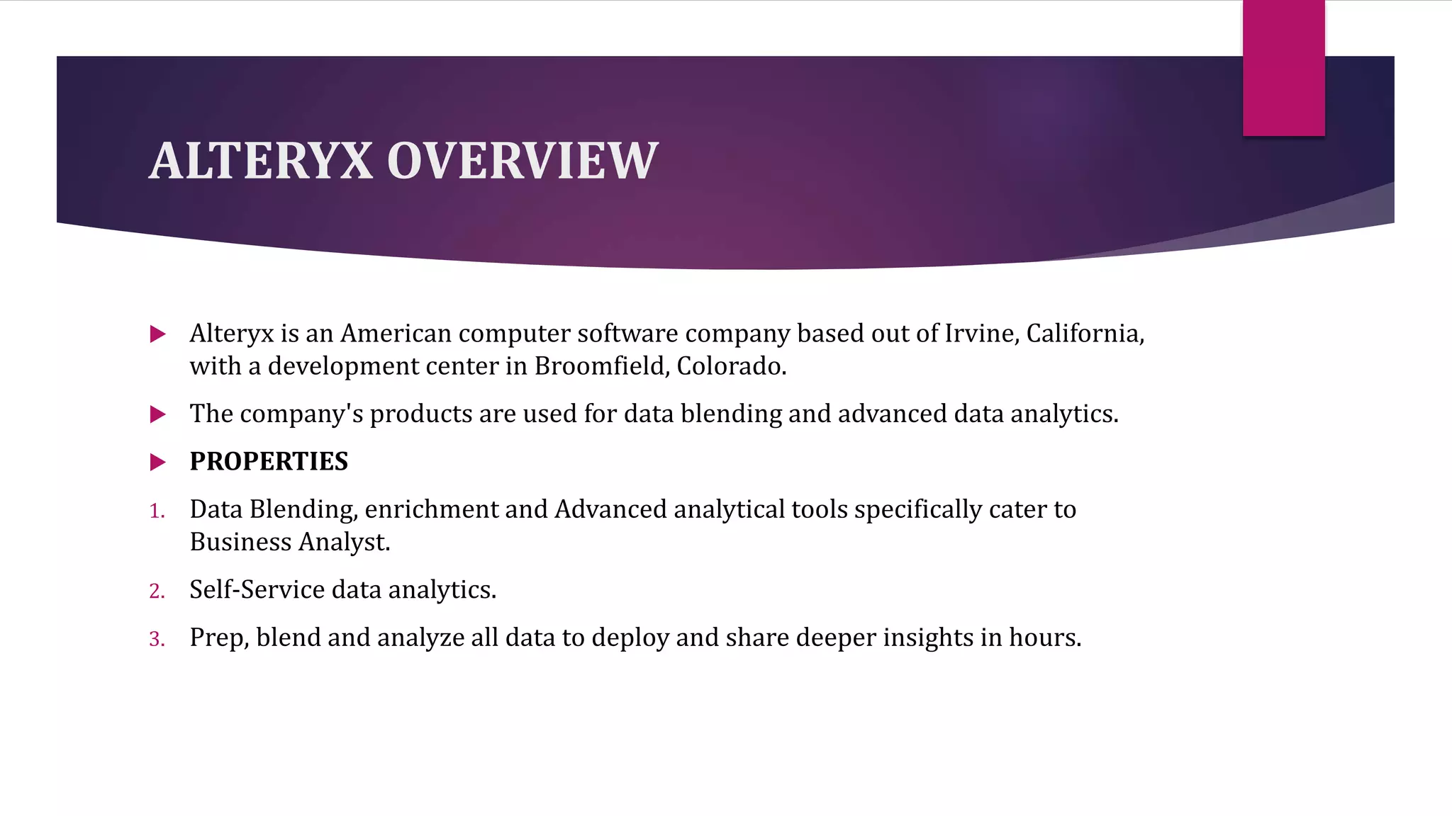 Alteryx Presentation | PPTX
