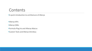Alteryx SDK | PPT