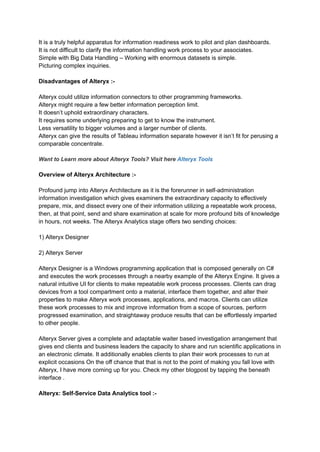 Alteryx Tutorial Step by Step Guide for Beginners | PDF