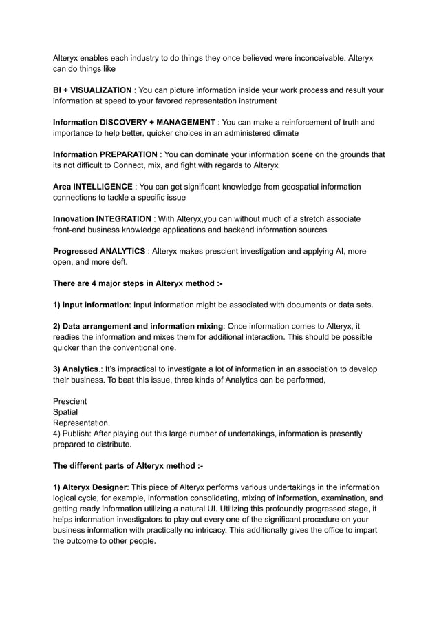 Alteryx Tutorial Step by Step Guide for Beginners | PDF | Cloud Computing | Internet