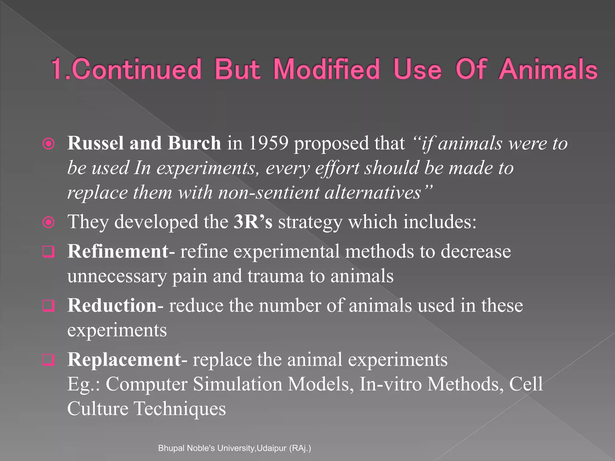 Alternative methods to animal testing: review | PPTX