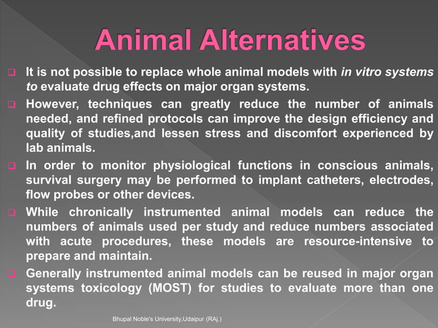 Alternative methods to animal testing: review | PPTX | Biological ...