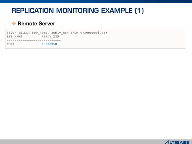 [Altibase] 12 replication part5 (optimization and monitoring) | PDF