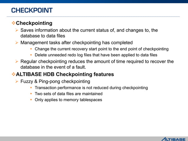[Altibase] 13 backup and recovery | PPT