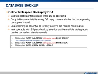 [Altibase] 13 backup and recovery | PPT