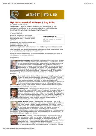 Altinget | Byg & Bo Nyt Debatpanel På Altinget | Byg & Bo | PDF