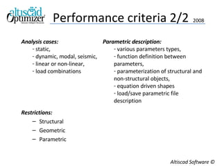 Altiscad Optimizer Pm Presentation 12 2008 Iii | PPT