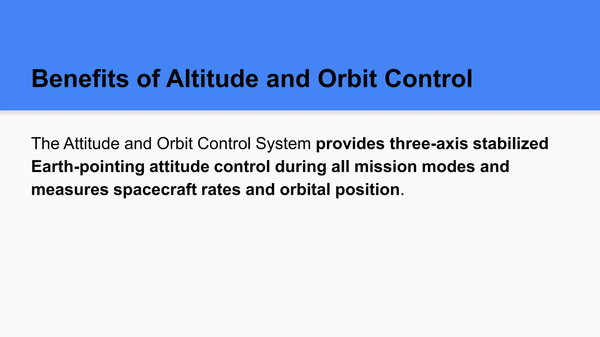 Altitude and Orbit control.pptx | Space and Astronomy | Science