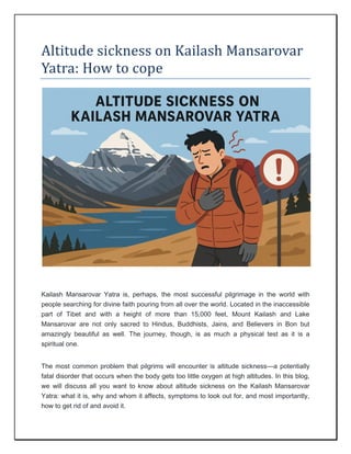 Altitude sickness on Kailash Mansarovar Yatra | PDF