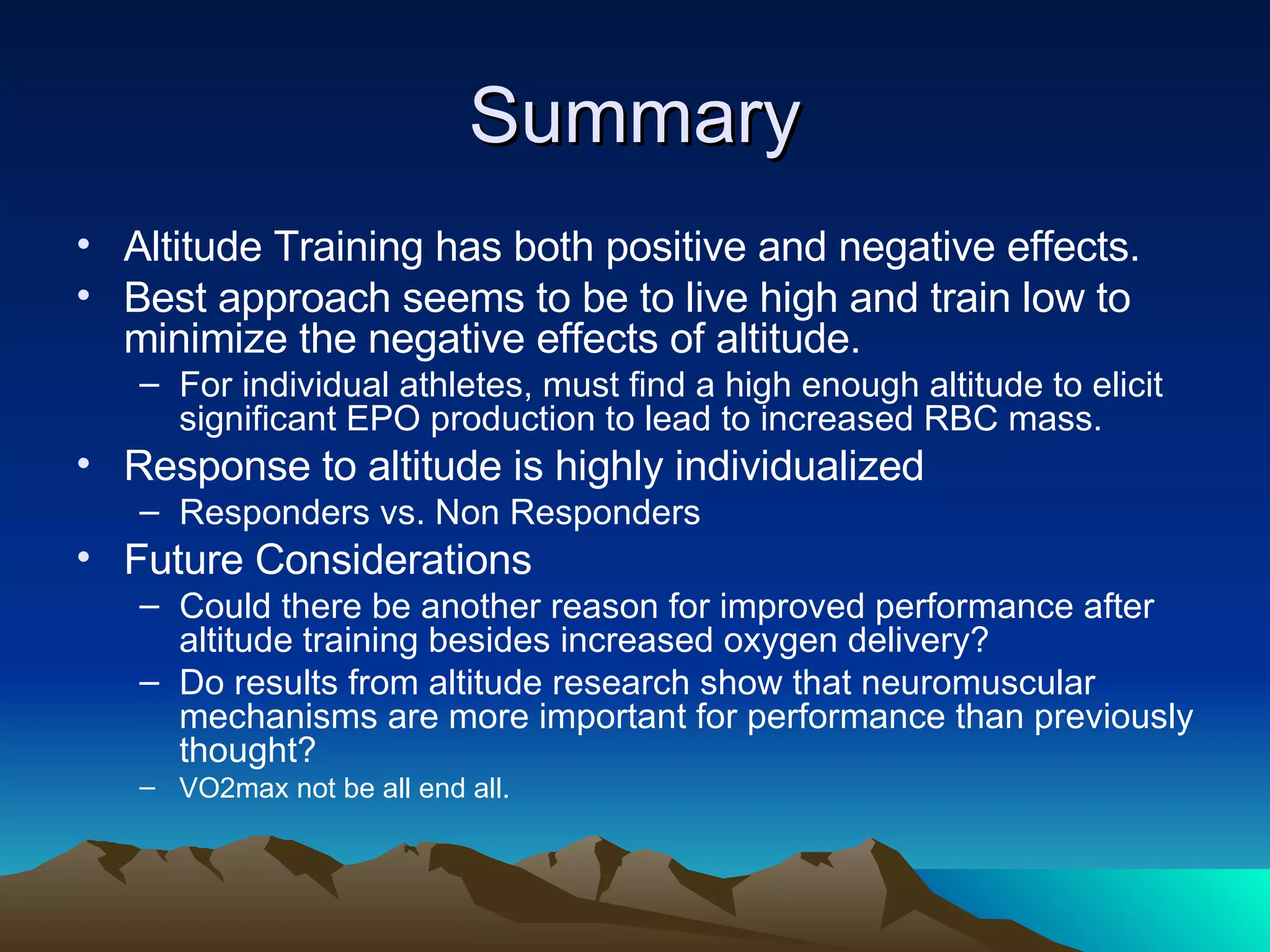 Altitude Training | PPT