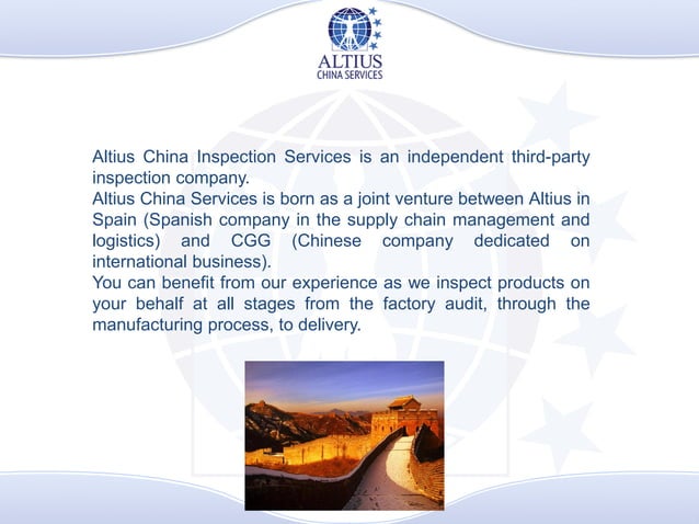 Altius china services company presentation | PDF | Manufacturing ...