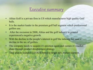 Altius golf and the fighter brand ppt | PPTX | Golf | Sports