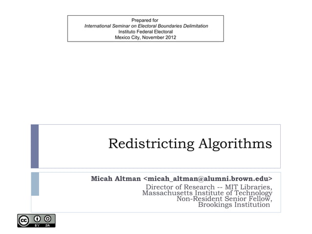 Redistricting Algorithms | PPT
