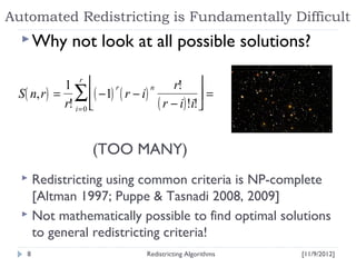 Redistricting Algorithms | PPT