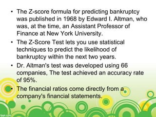 Altman zscore (Finance) | PPTX