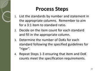 Test Construction and Specifications.... | PPT
