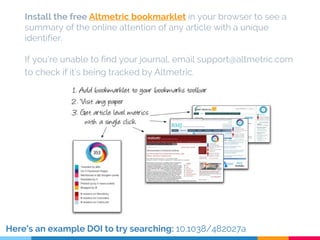 Getting Started with Altmetrics at Your Journal: An Editor's Guide | PPT
