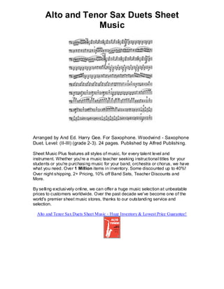 Alto and tenor sax duets sheet music | PDF