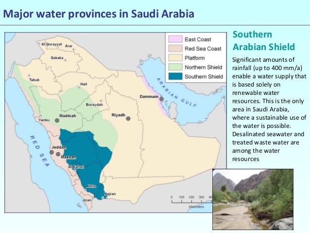 Major water provinces in Saudi