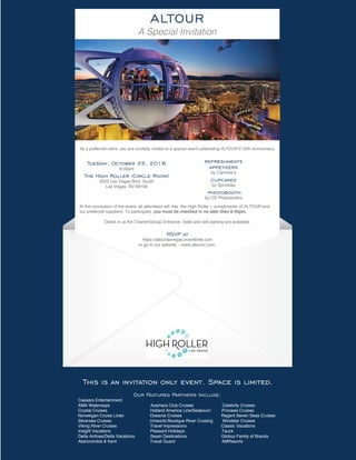 Altour lv high roller 2016 | PDF | Cruises | Travel Type