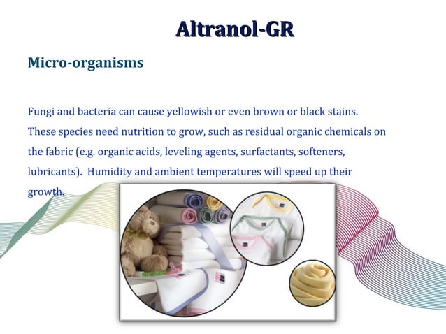 ALTRANOL GR--- Prevent yellowing of fabrics during heat setting or moulding. | PPS | Indoor ...