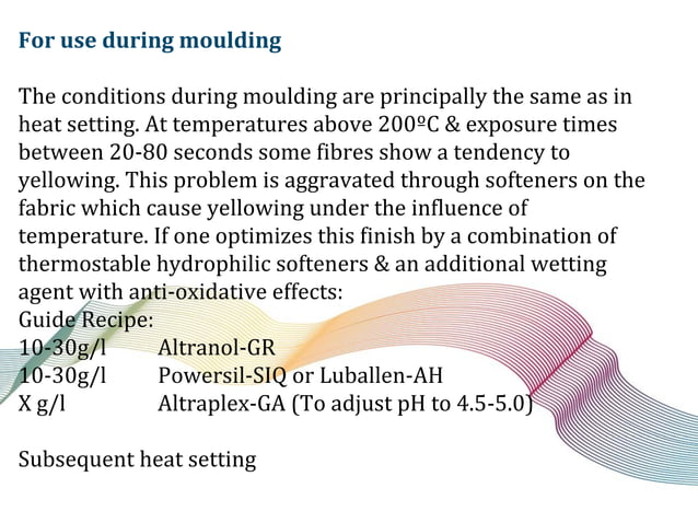 ALTRANOL GR--- Prevent yellowing of fabrics during heat setting or moulding. | PPS | Indoor ...