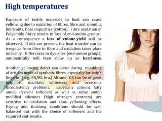 ALTRANOL GR--- Prevent yellowing of fabrics during heat setting or moulding. | PPS