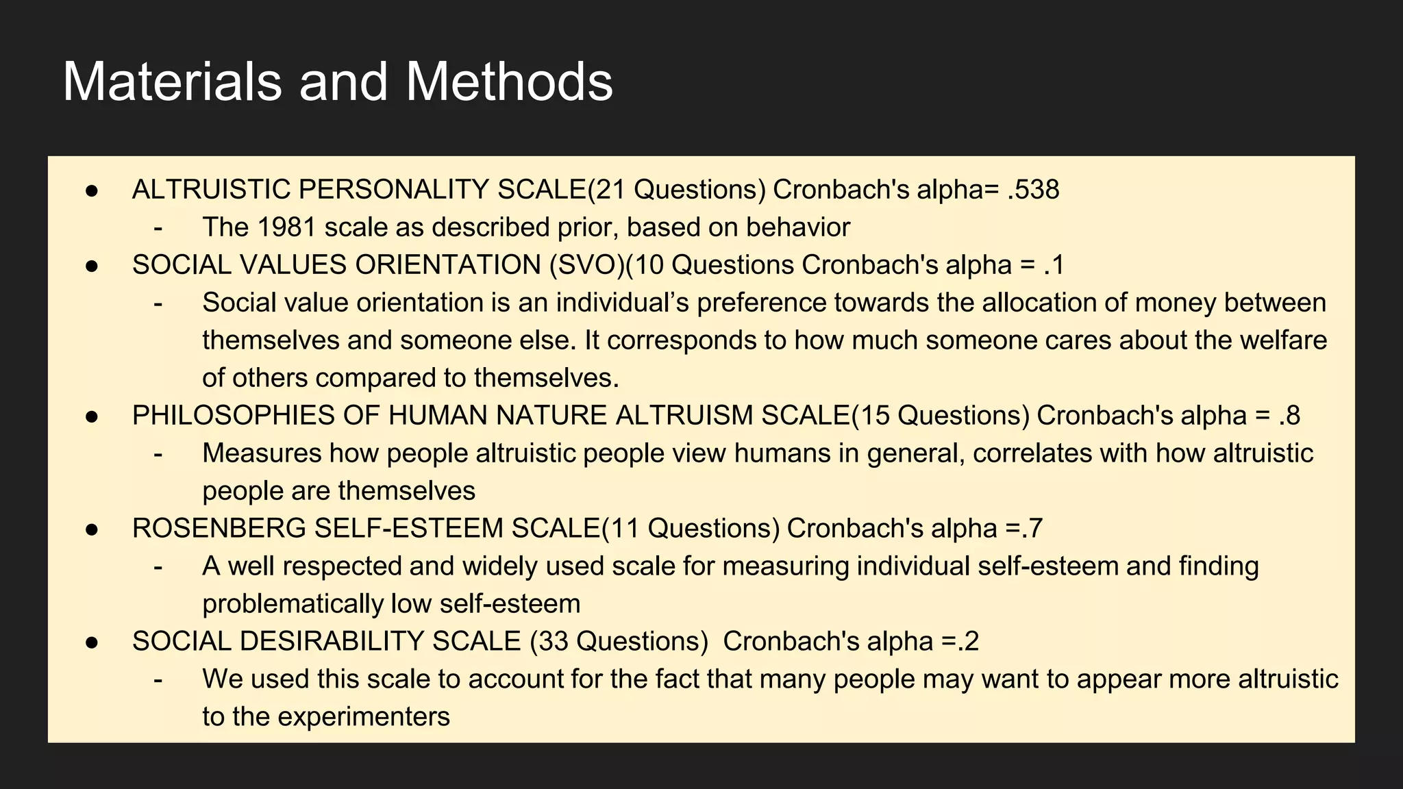 Mikaela and Cameron's project on Altruism and Self esteem | PPT