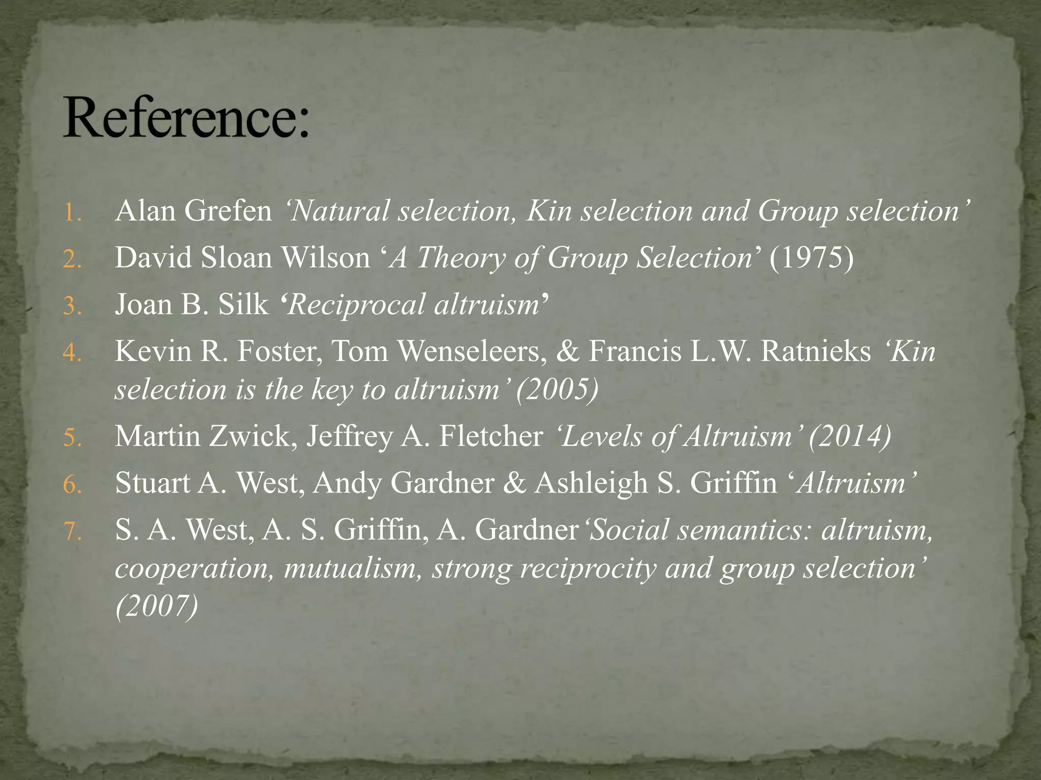 Altruism and evolution | PPTX