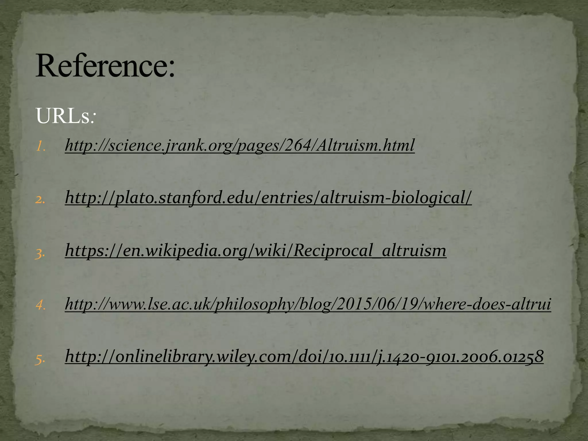 Altruism and evolution | PPTX
