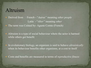 Altruism and evolution | PPTX