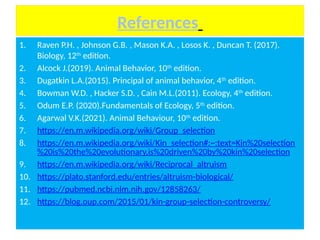 Altruism and evolution-Group selection, Kin selection,.pptx