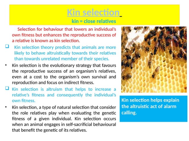 Altruism and evolution-Group selection, Kin selection,.pptx
