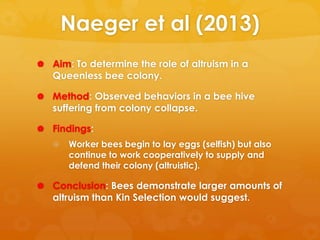 Altruism theories | PPTX | Genetics | Science
