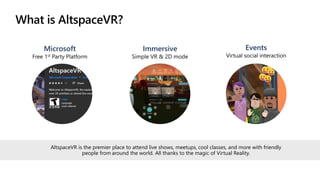 Altspace vr overview | PPT | Free Download
