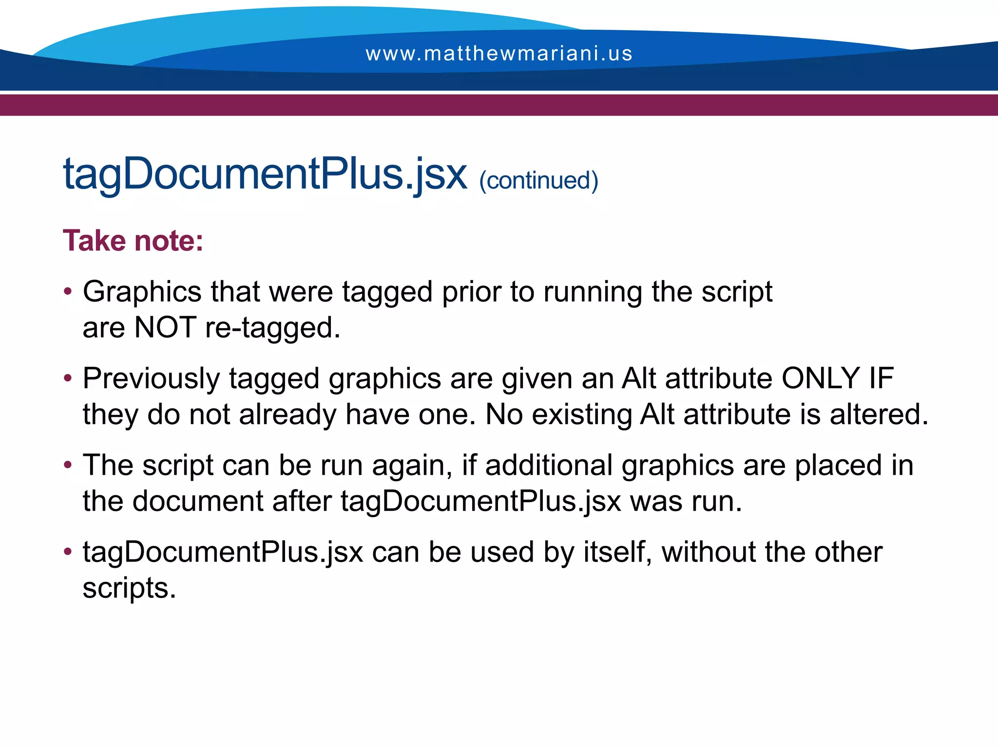 Guide to InDesign scripts for enhancing 508 accessibility of pdfs | PDF