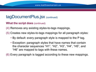Guide to InDesign scripts for enhancing 508 accessibility of pdfs | PDF