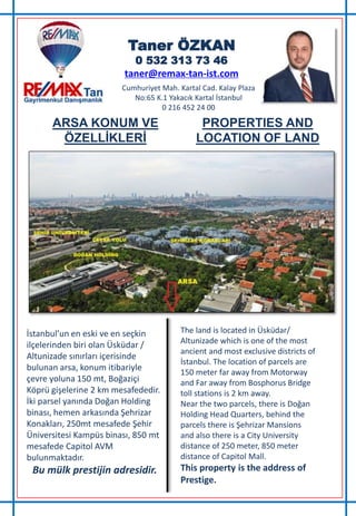 RE/MAX Tan Satılık Arsa Portföy Sunum Örneği | PPTX