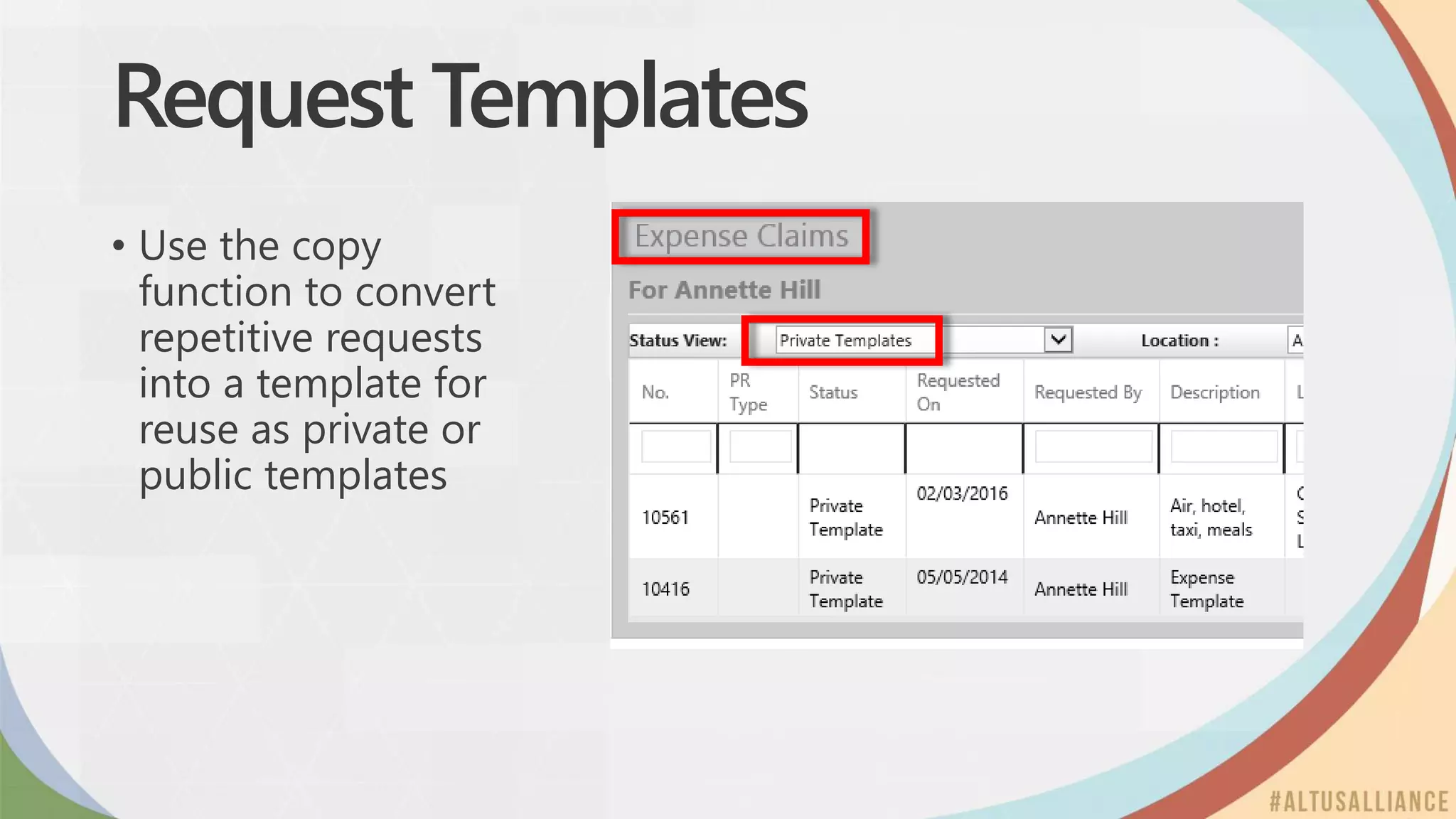Altus Alliance 2016 - Expense Requests | PPT