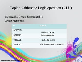 Arithmetic Logic Unit (ALU) | PPT