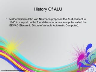Arithmetic Logic Unit (ALU) | PPT