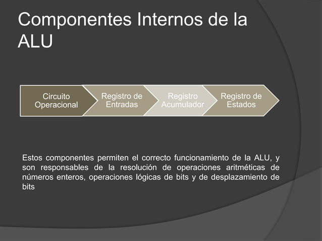 Unidad Aritmética Lógica (ALU) | PPTX