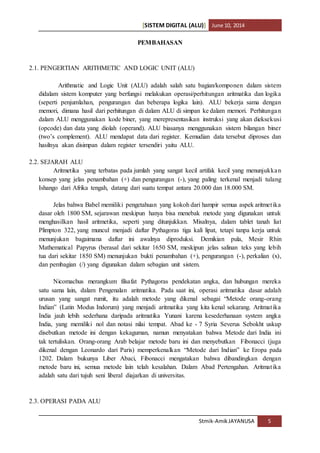 Alu adder | DOCX