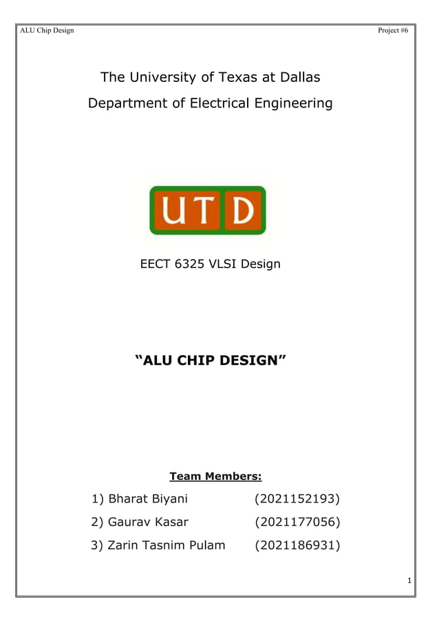 32 bit ALU Chip Design using IBM 130nm process technology | DOCX ...
